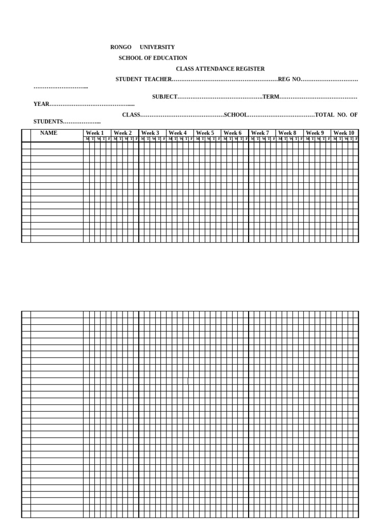 Class Register | PDF