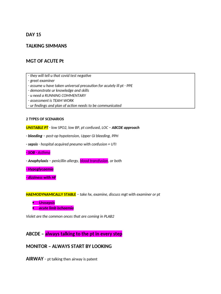 Day 15 Simmans | PDF | Hypoglycemia | Medicine