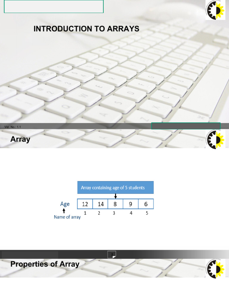 3.Introdcution Array | PDF | Data Management | Computer Programming