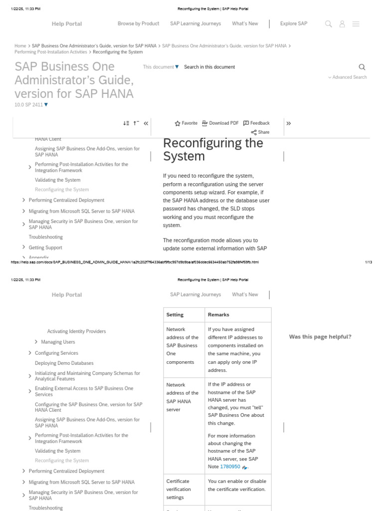 Reconfiguring The System - SAP Help Portal | PDF | Public Key Certificate | Databases