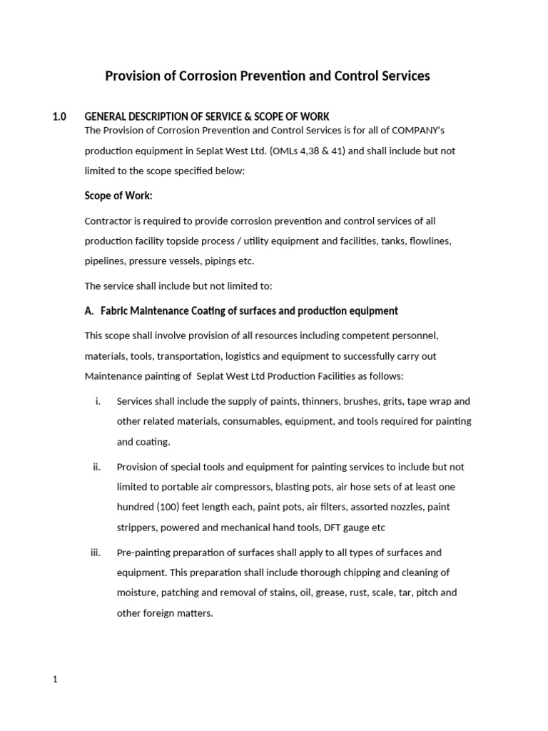 SOW - Corrosion Prevention and Control | PDF | Paint | Epoxy