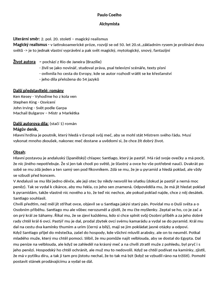 Coelho, Alchymista | PDF