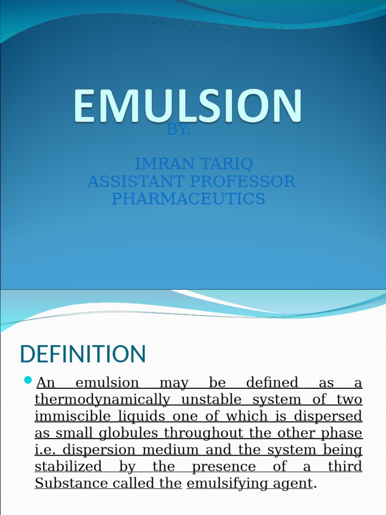 Emulsions | PDF | Emulsion | Surfactant