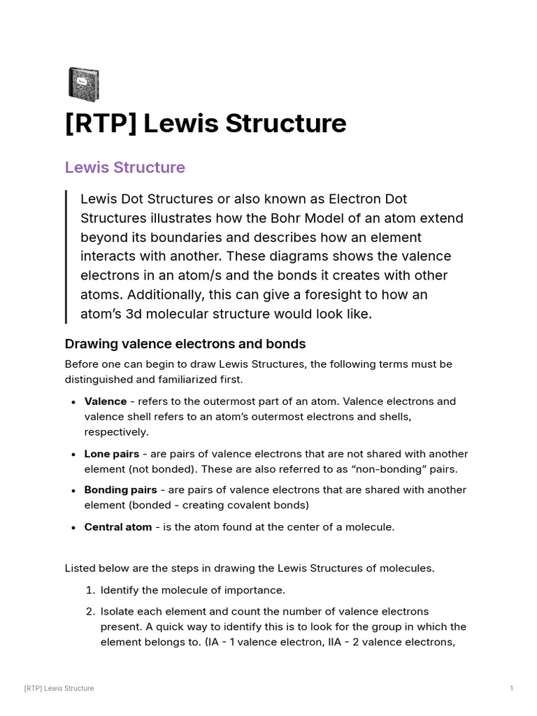 Lewis Structures for Beginners | PDF | Chemical Bond | Physical Sciences