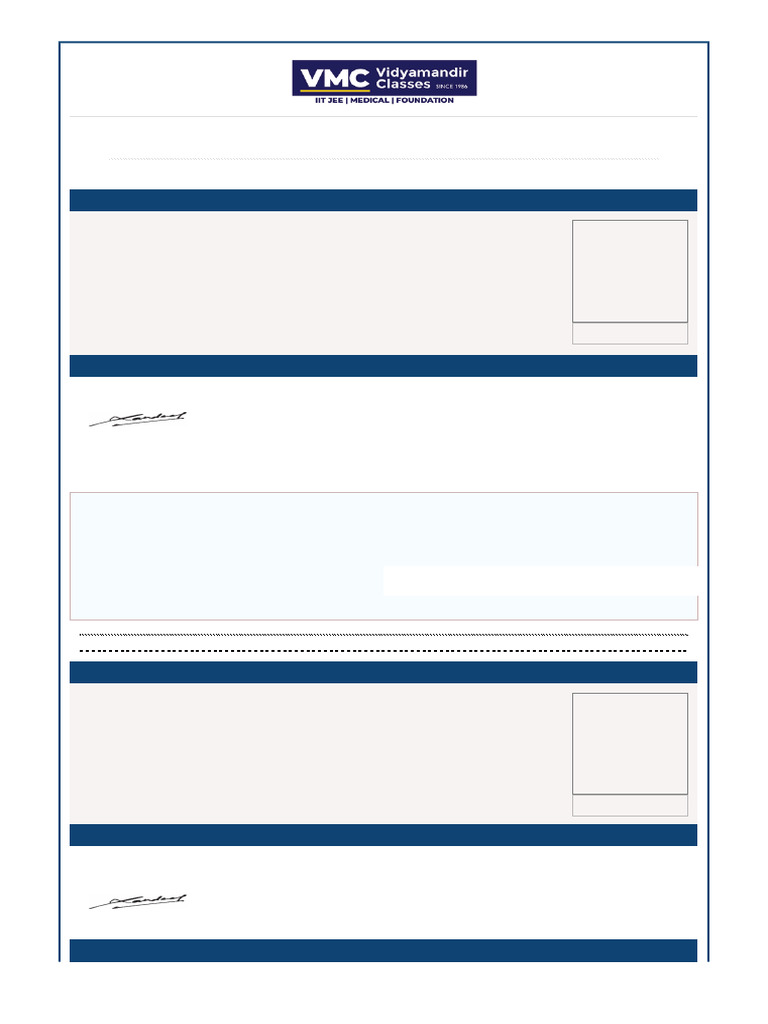 Ekansh VMC Admit Card | PDF