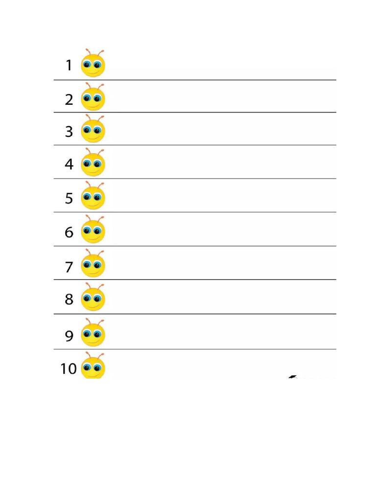 Numbers 1 To 10s | PDF