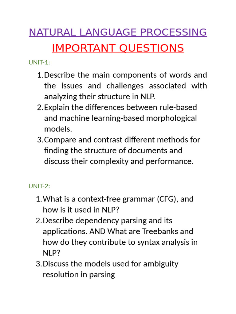 Natural Language Processing | PDF