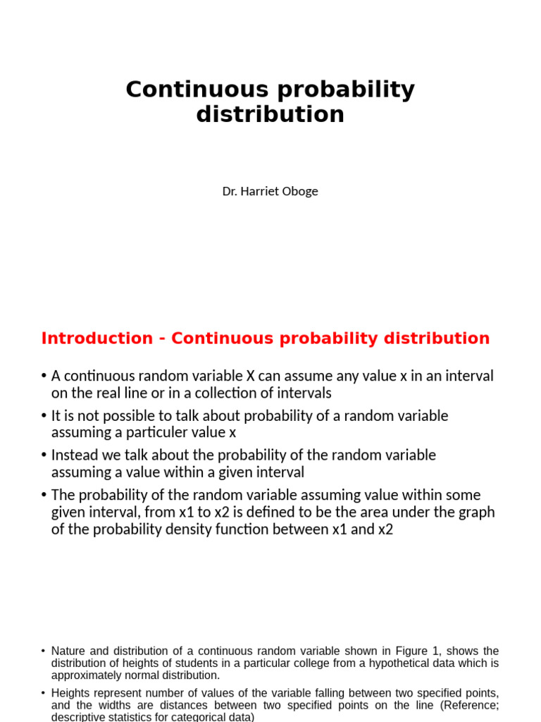 Continuous Probability Distribution | PDF | Normal Distribution | Histogram