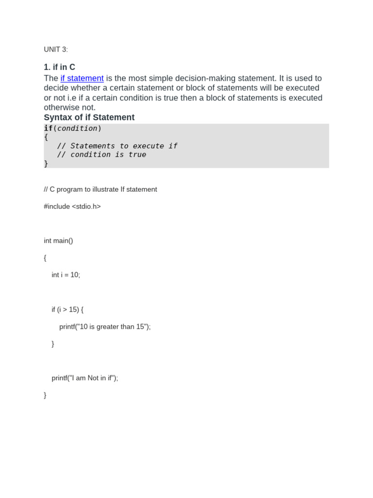 C Theory UNIT3 | PDF | Parameter (Computer Programming) | Control Flow