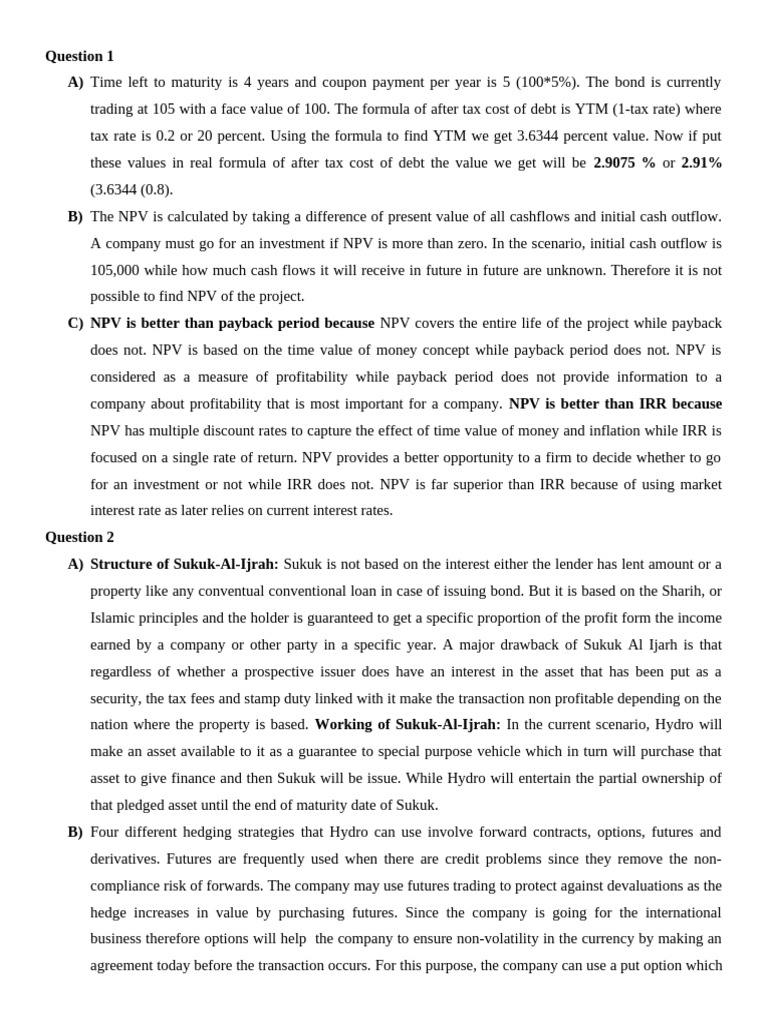 Exam 1 | PDF | Net Present Value | Futures Contract