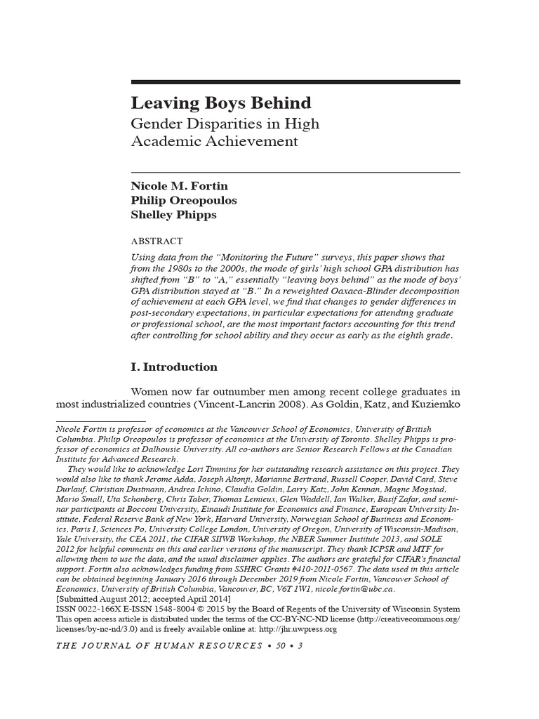 Leaving Boys Behind | PDF