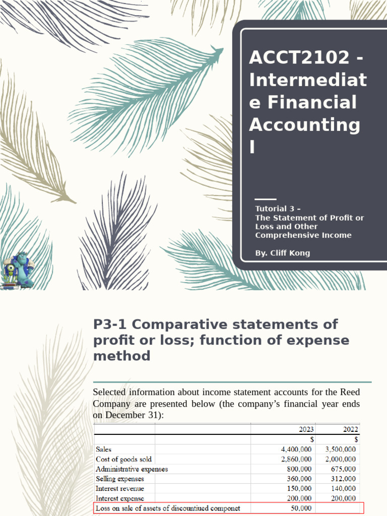 ACCT2102 - Tutorial 3 | PDF | Income Statement | Income
