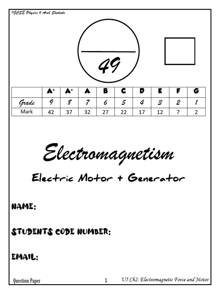 IGCSE Physics Electromagnetism Exam | PDF | Electrical Engineering ...