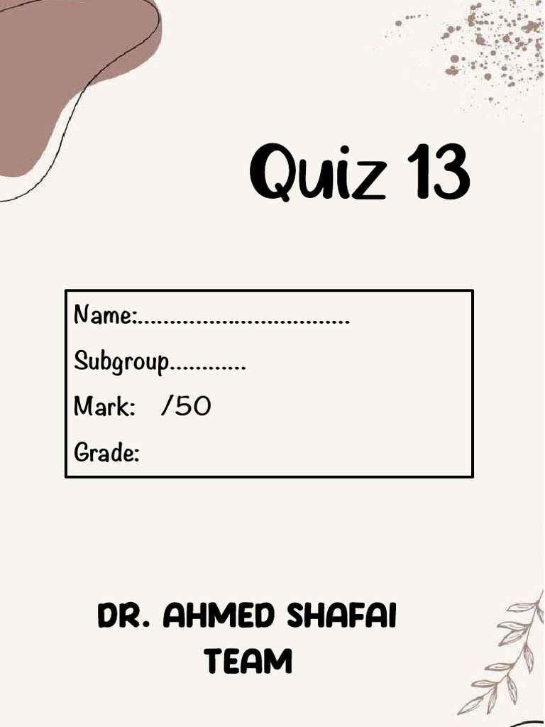 Quiz 13 QP | PDF