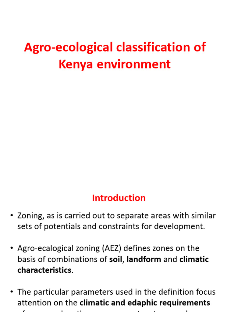 Agro-Ecological Zones of Kenya | PDF | Pastoralism | Intensive Farming