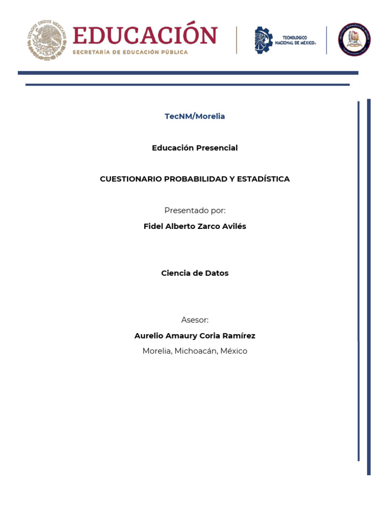 Tarea Cuestionario Proba | PDF | Estadísticas | Intervalo de confianza