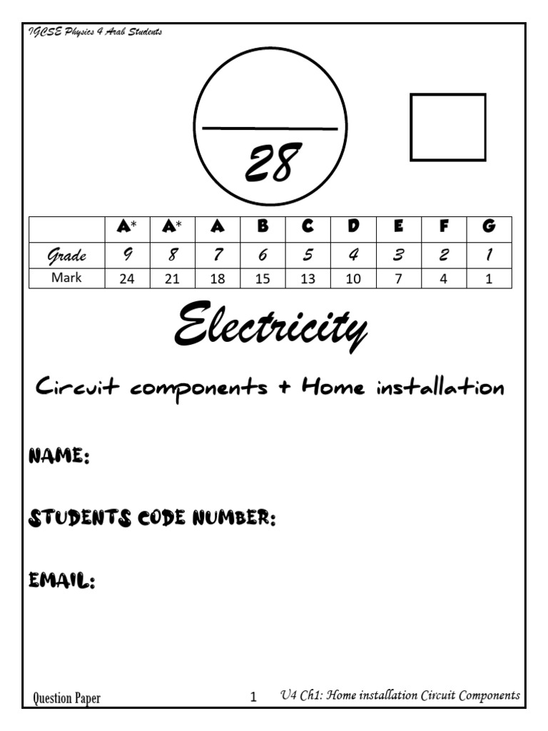 Week 18 Exam 14 QP Circuit comp & Home inst To student) | PDF