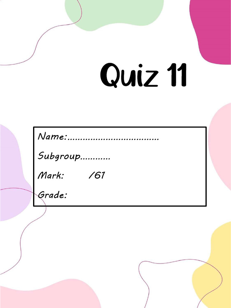 Quiz 11 QP | PDF