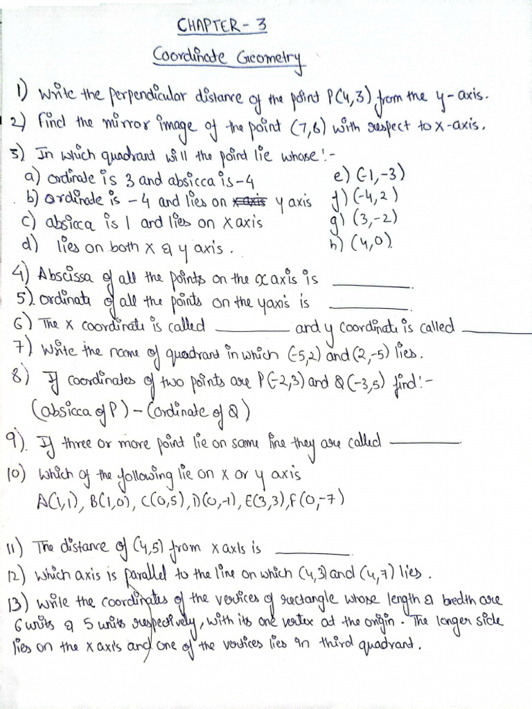 Ch 3 Coordinate Geometry Pdf