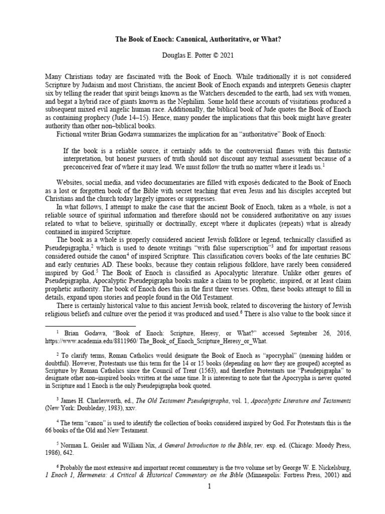The Book of Enoch and Canonica Authority by Doug Potter | PDF | Book Of ...