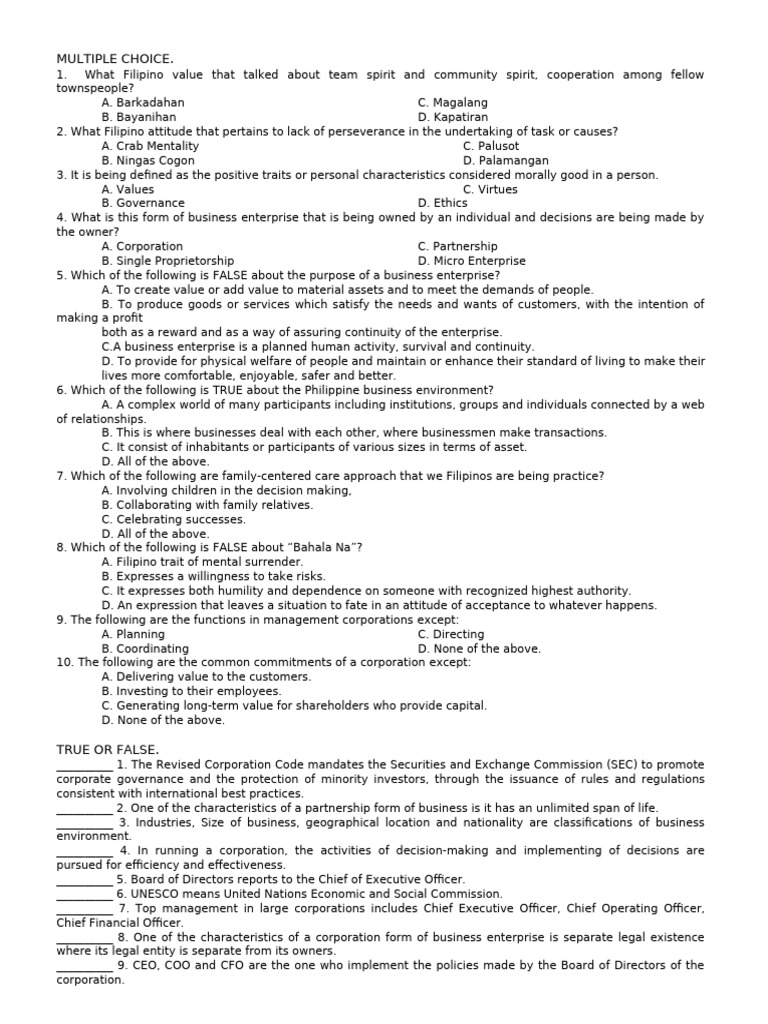Assignment For 12 Abm 2 | PDF | Corporations | Chief Executive Officer