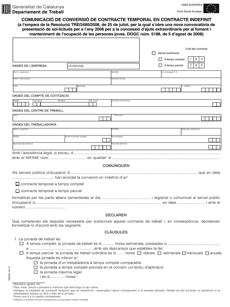 Contracte de Temporal A Indefinit | PDF