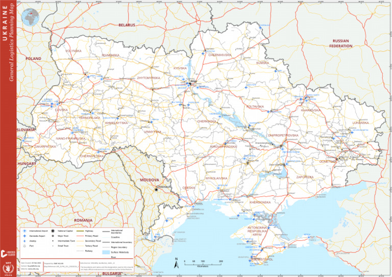 Ukraine - General Logistics Planning Map, February 2022 | PDF