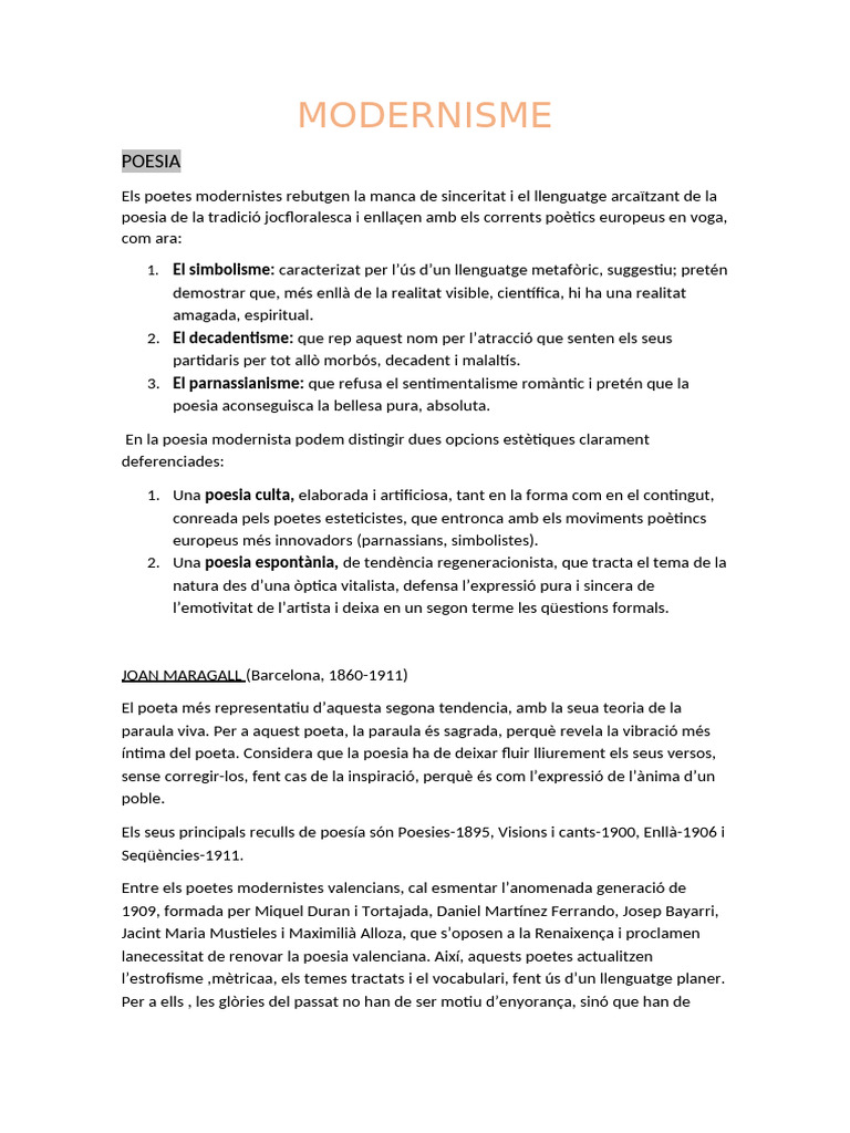 MODERNISME Alyson | PDF