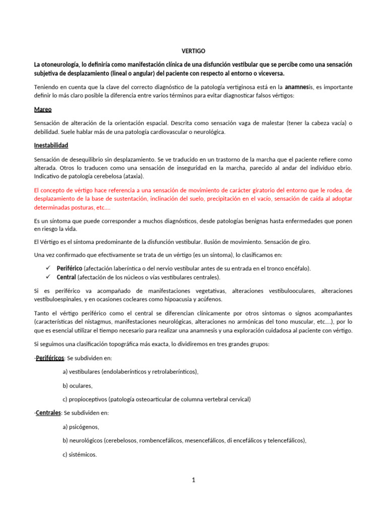 Causas y Diagnóstico del Vértigo | PDF | Vértigo | Migraña