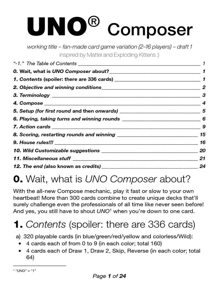 UNO | PDF | Sports | Games Of Chance