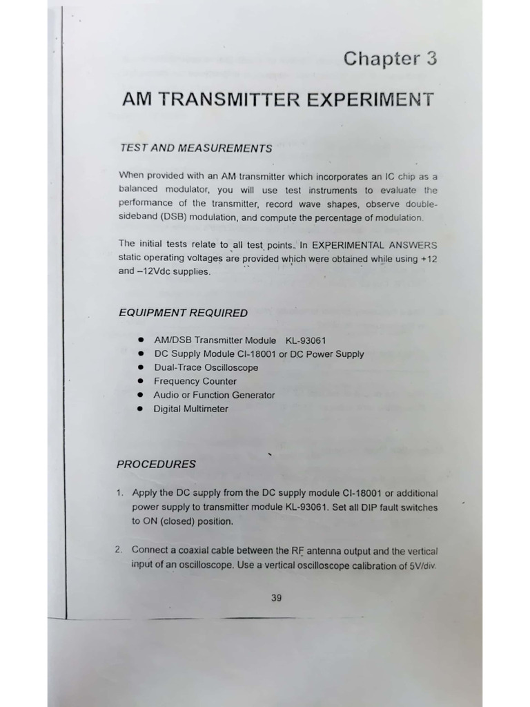 Exp 01 AM Transmitter Receiver MANUAL | PDF