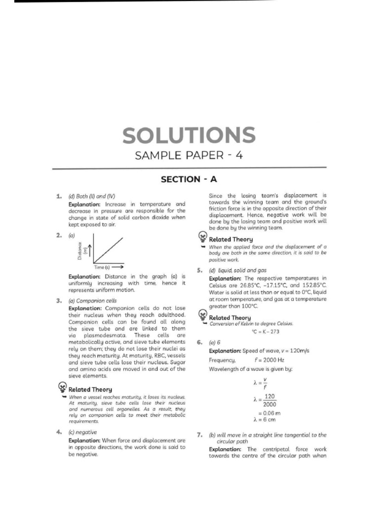 Grade 9 Science Mock 4 Solution | PDF