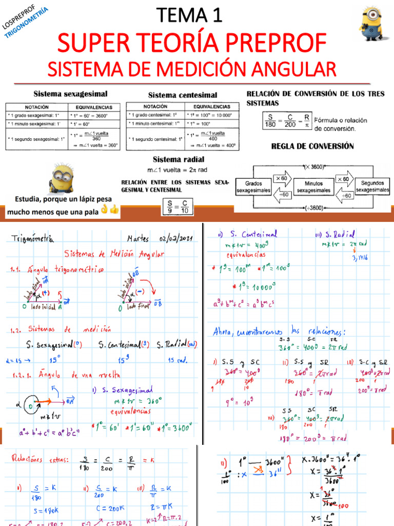 Ejercicios de Medición Angular Preprof | PDF