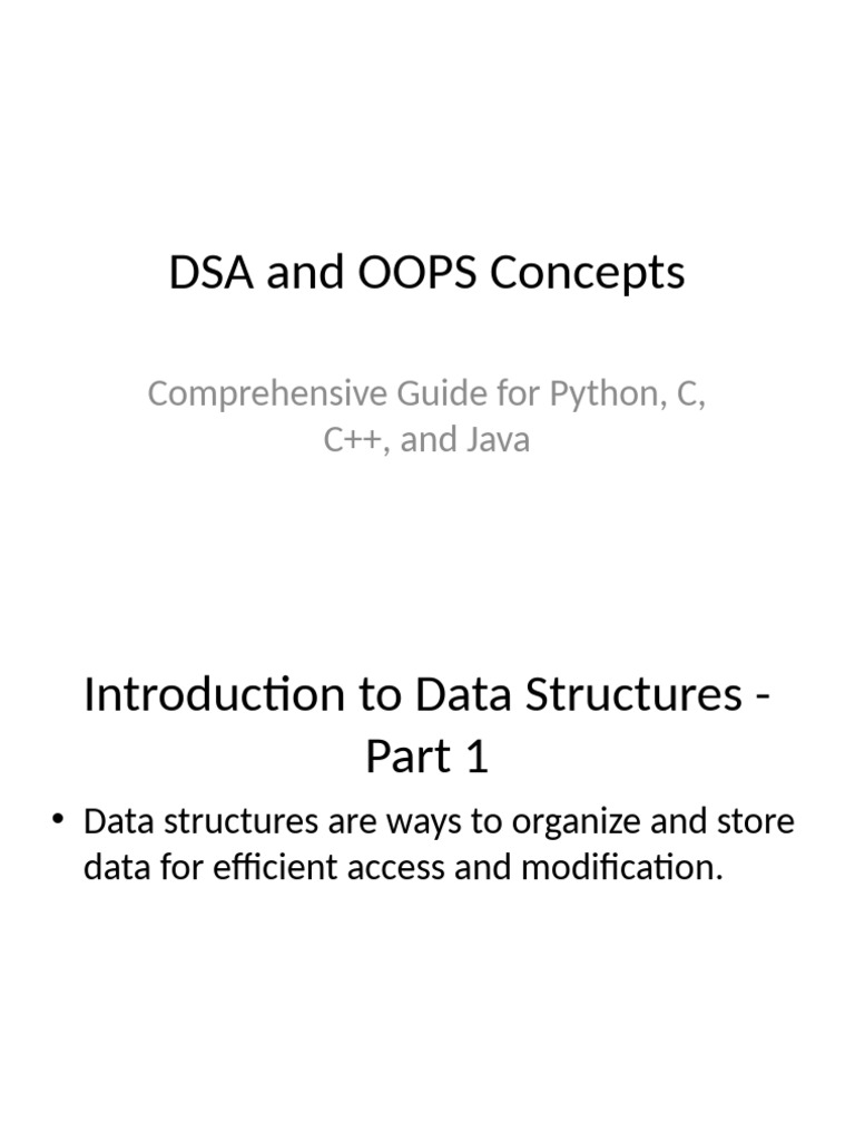 DSA OOPS Presentation | PDF | Class (Computer Programming) | Method ... DSA OOPS Presentation | PDF | Class (Computer Programming) | Method ...