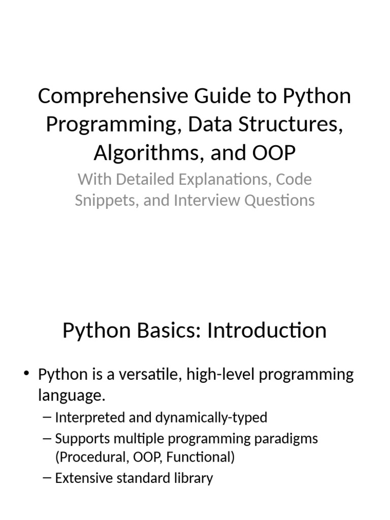 Detailed Python Concepts Presentation | PDF | Object Oriented Programming | Method (Computer ...