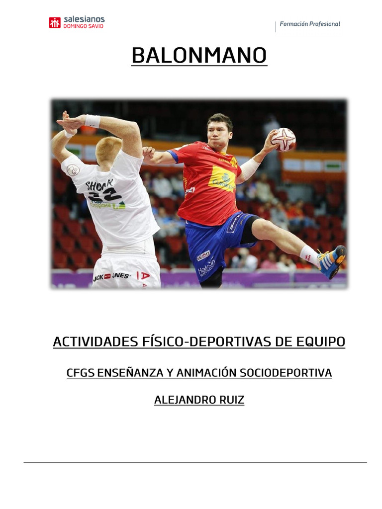Bloque 1. Balonmano | PDF