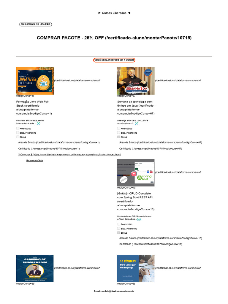 Plataforma EAD - JDEV Treinamento JAVA FX 2023 | PDF | Plataformas de ...
