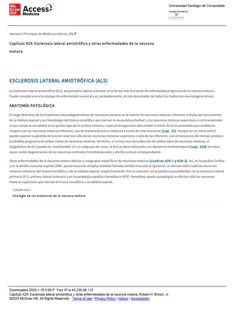 Esclerosis Lateral Amiotrófica: Diagnóstico y Etiología | PDF | Neurona ...