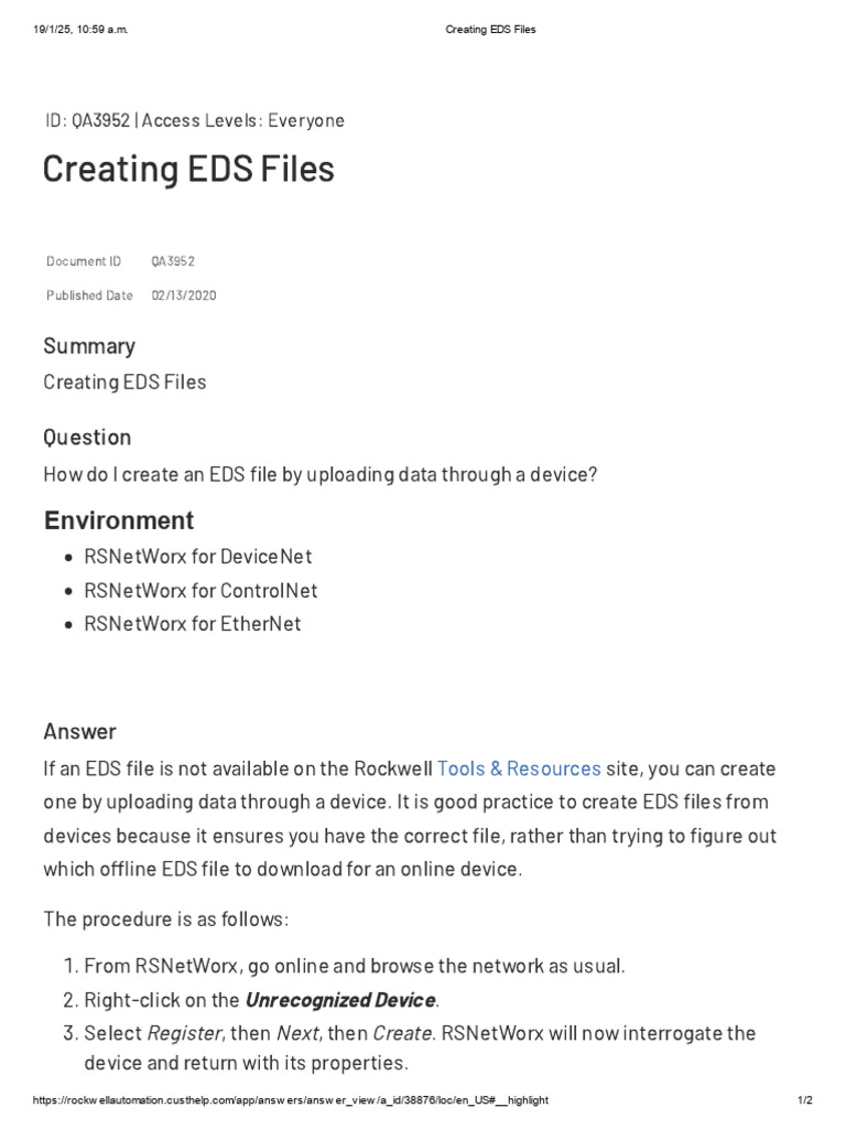 Creating EDS Files | PDF | Computing