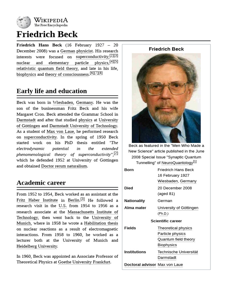 Friedrich_Beck | PDF | Chemical Synapse | Neurophysiology