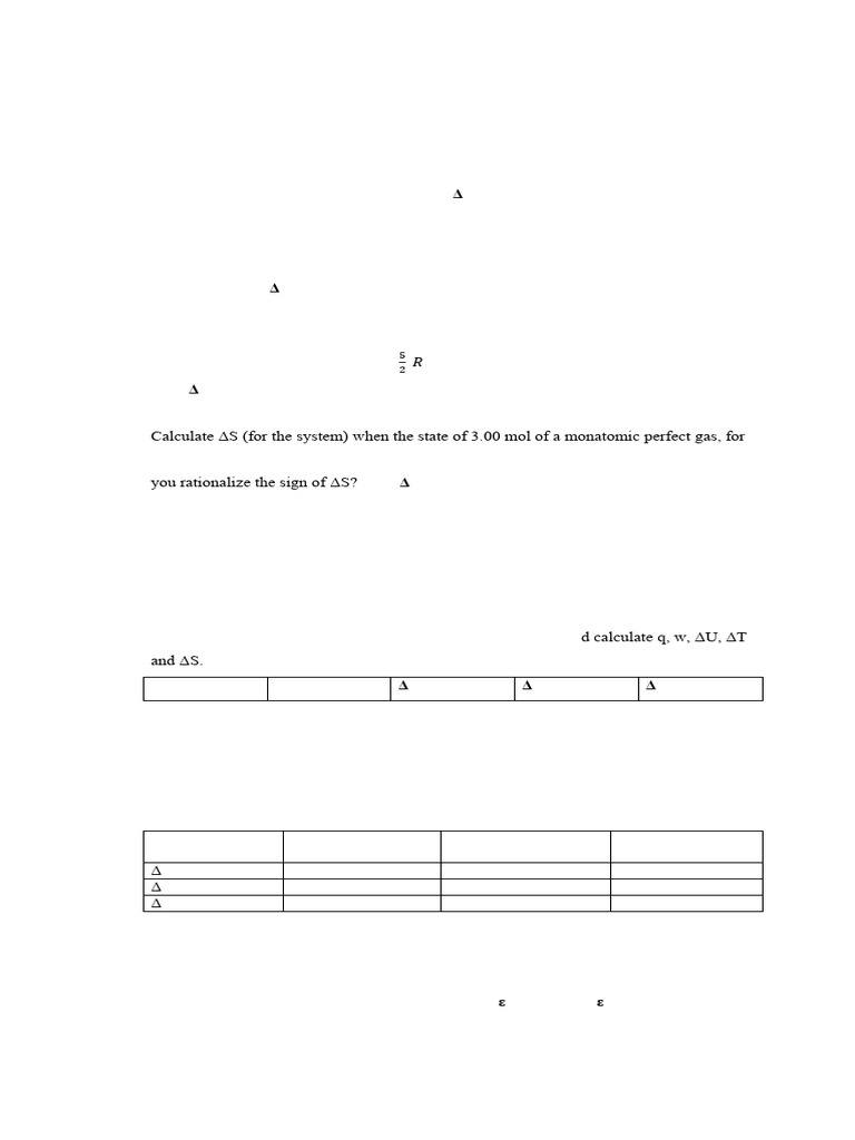 Worksheet 5 With Answers CHM 2104 | PDF | Gases | Entropy