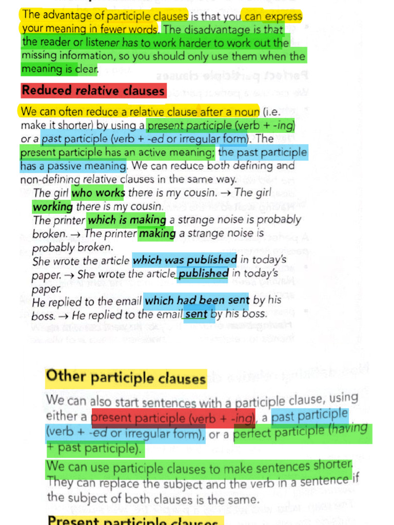 REDUCED RELATIVE CLAUSES | PDF | Verb | Languages
