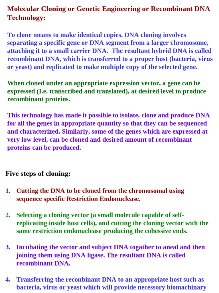 Gene Cloning | PDF | Molecular Cloning | Plasmid