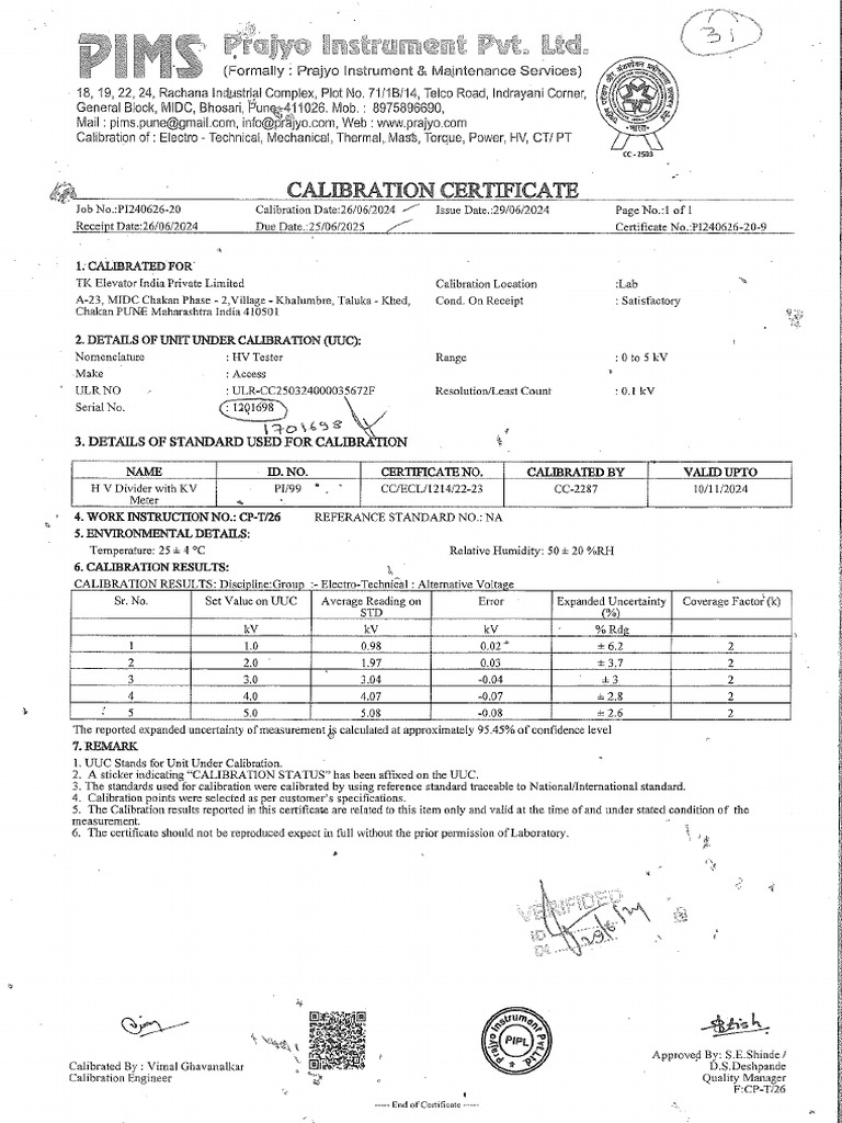 Motor calibration test | PDF