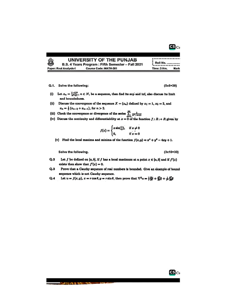 Math-301 Solved (2021) .. | PDF