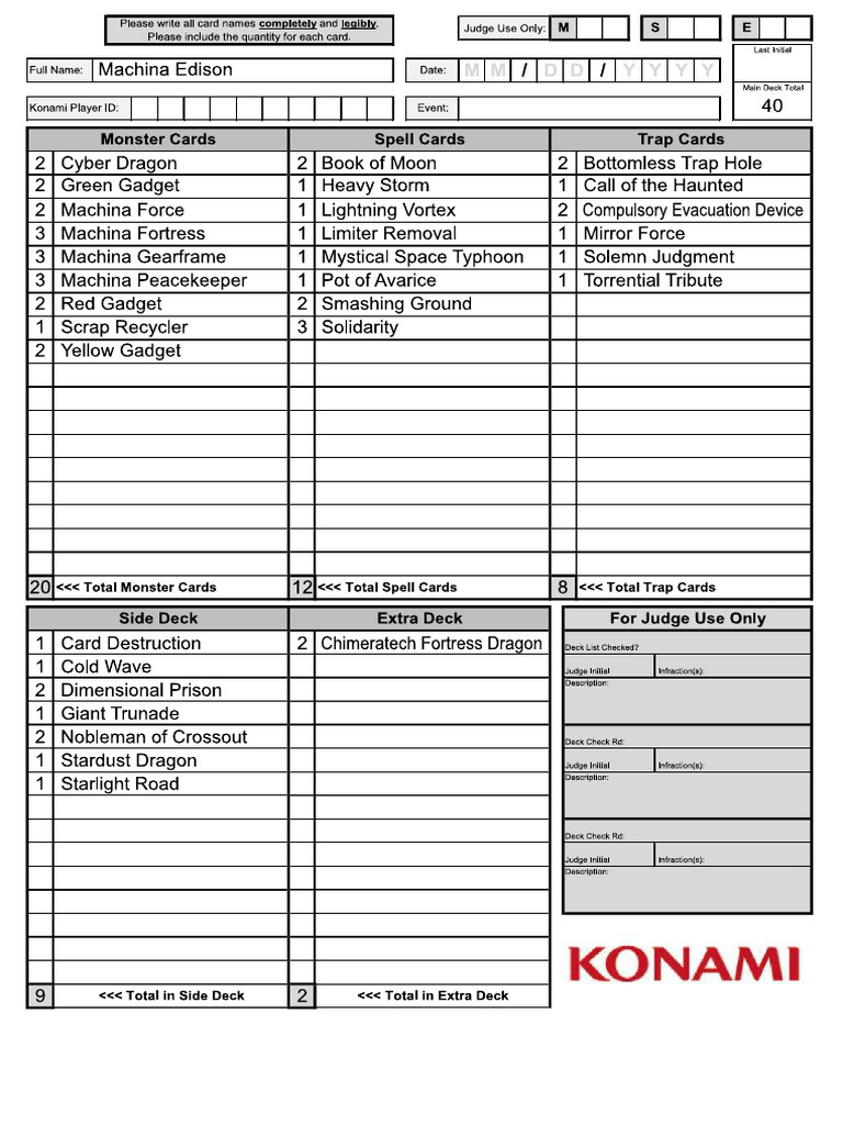 Machina Deck List (Edison) | PDF