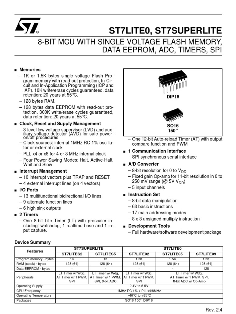 Datasheet Mcu | PDF | Flash Memory | Microcontroller