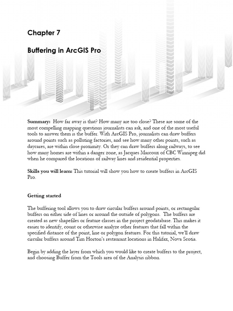 CH7 - Buffering in ArcGIS Pro | PDF | Geodesy | Parameter (Computer Programming)