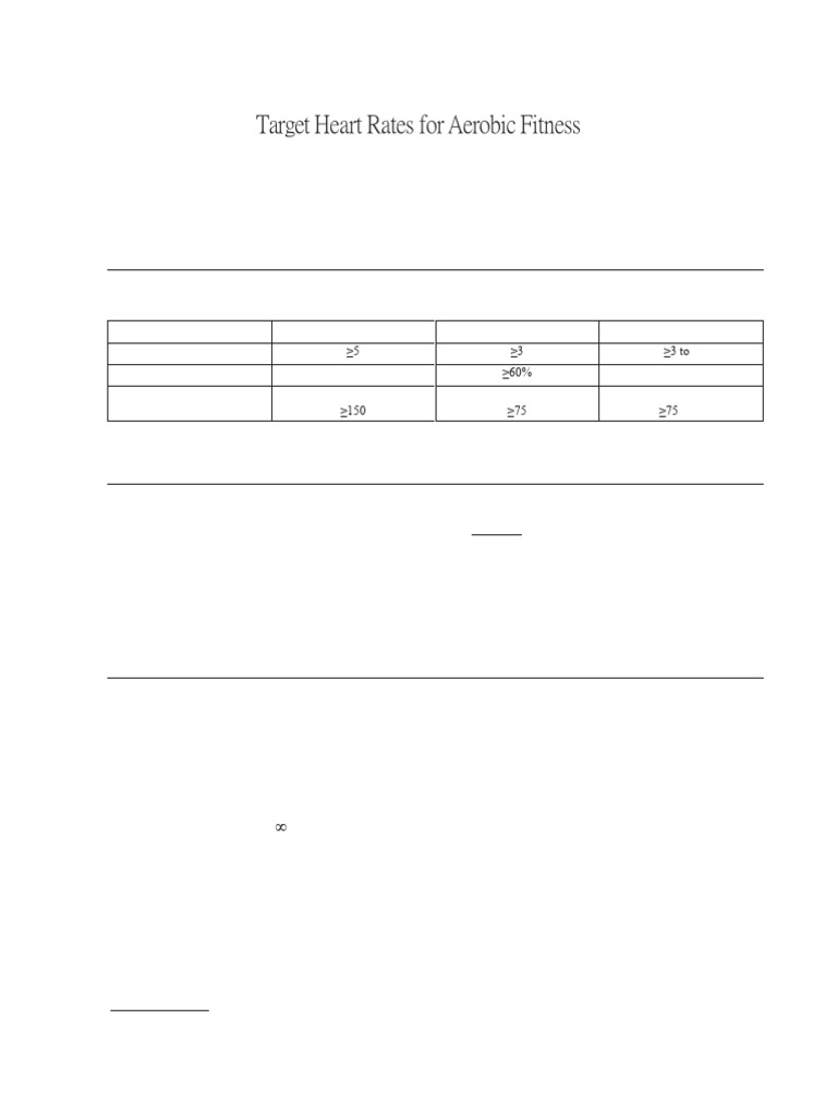 Target Heart Rates for Aerobic Fitness-1 | PDF