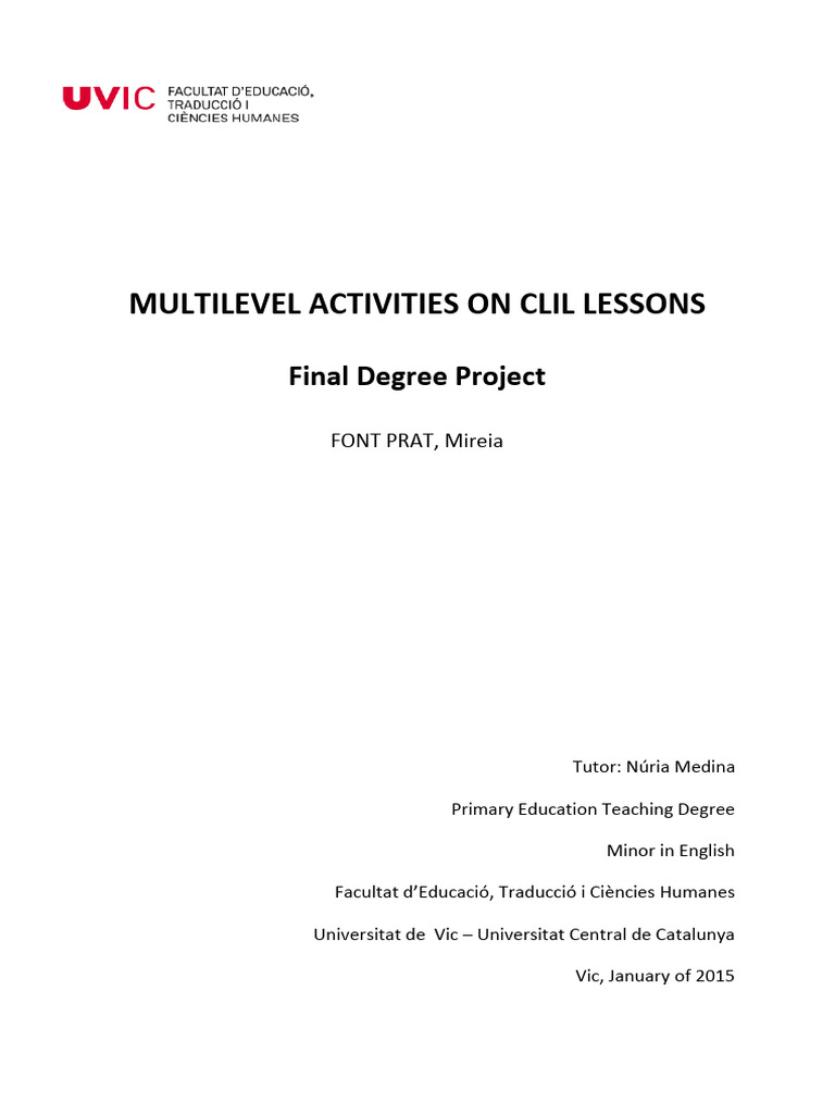 CLIL Math Activity | PDF | Intelligence | Second Language